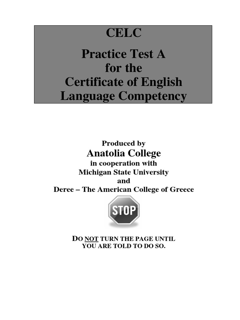 Practice Celc Test A | PDF | Graffiti | Dream