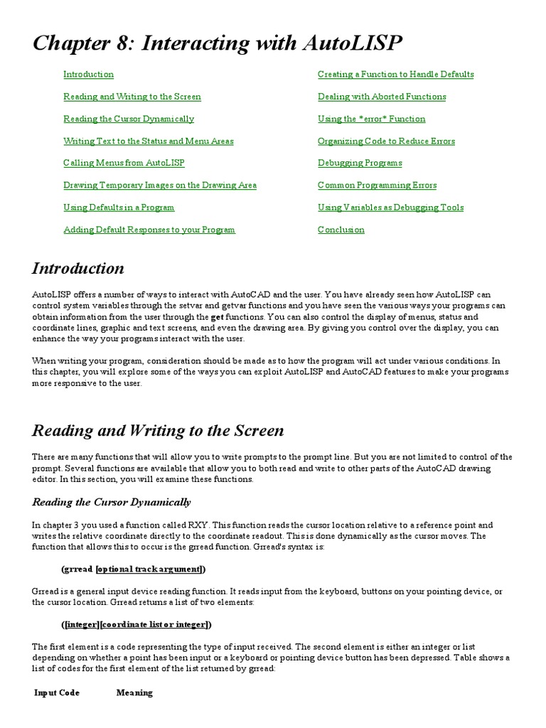 ABC's of AutoLISP Chapter 8 - Interacting With AutoLISP - Copyright ...
