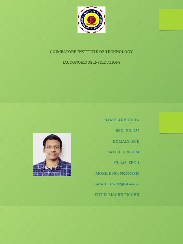 Student Report on Machu Picchu: A Comprehensive Overview of the Famous ...