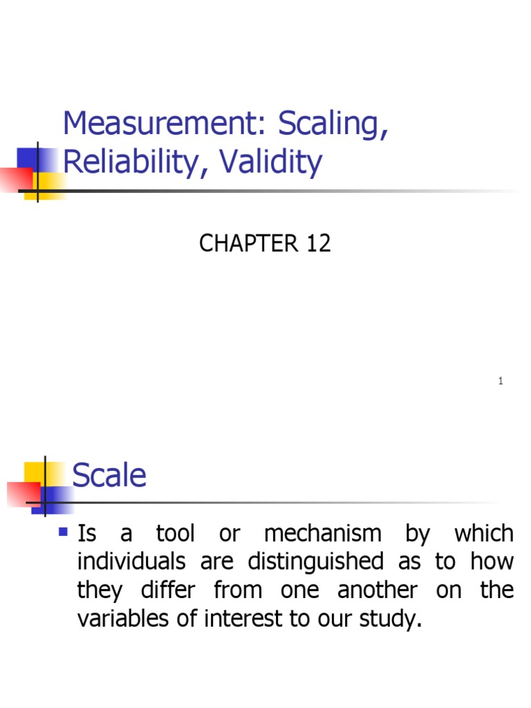 CHAPTER-12 Measurement, Scaling, Reliability | Download Free PDF | Level Of Measurement ...