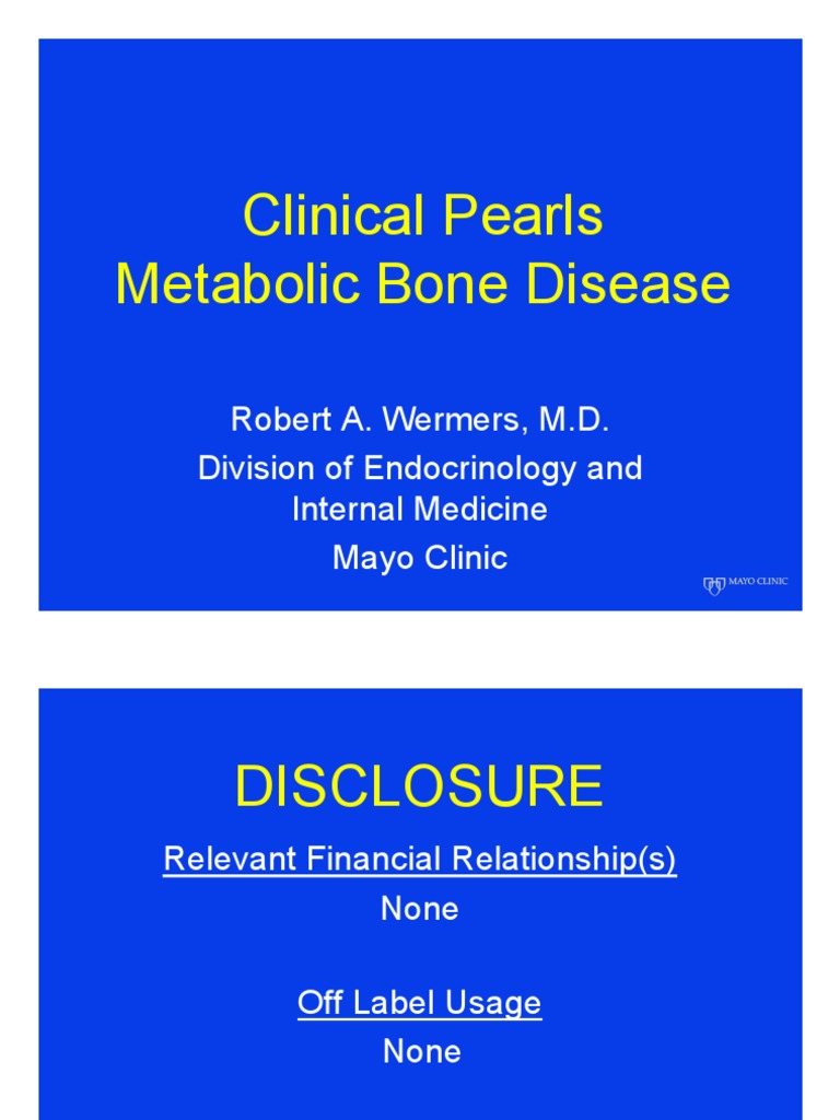 Clinical Pearls Metabolic Bone Disease | PDF | Bone | Osteoporosis