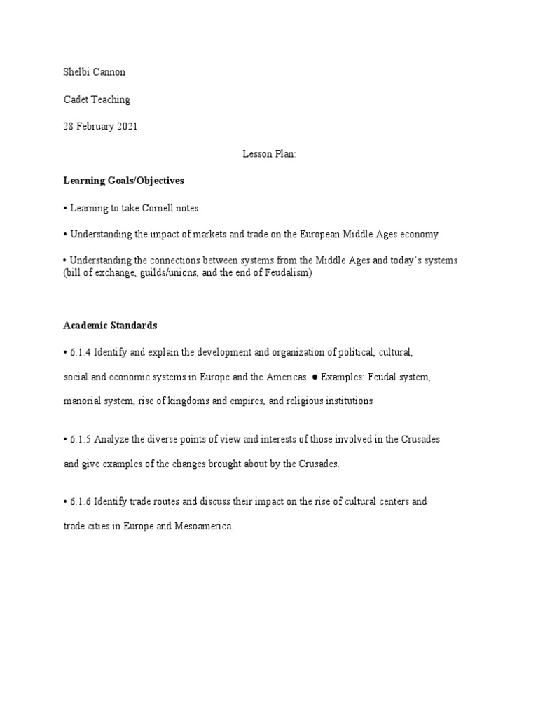 Lesson Plan | PDF | Finance & Money Management