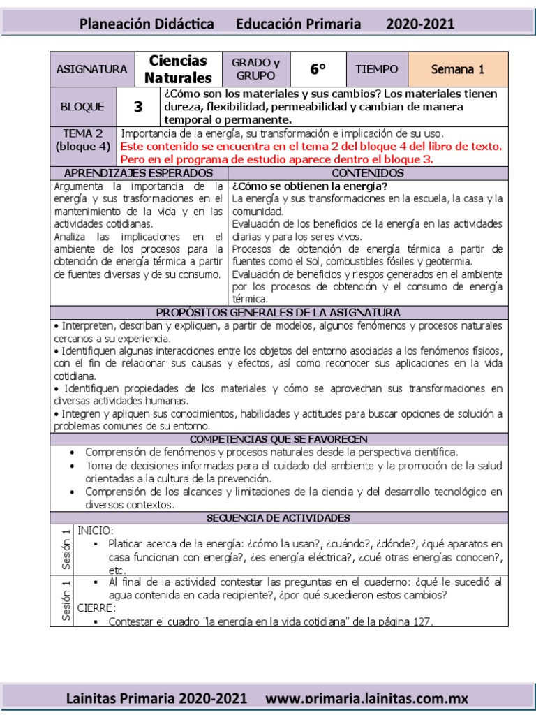 Febrero - 6to Grado Ciencias Naturales (2020-2021) | PDF | Evaluación ...