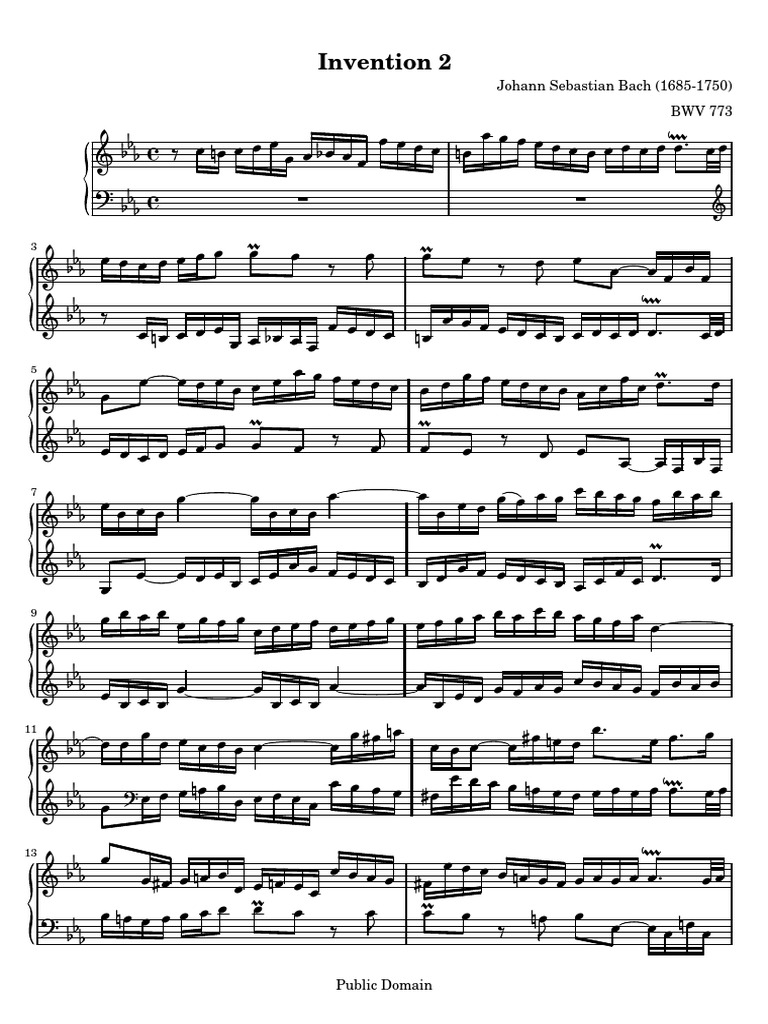 BWV 773 Sheet Music | PDF | Johann Sebastian Bach | Familia de Bach