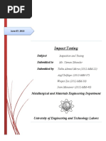 Charpy Impact Test - Lab Report | PDF | Fracture | Ductility
