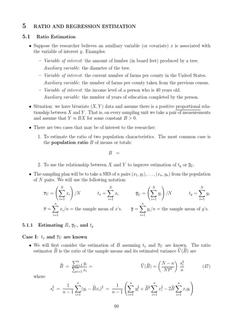 Ratio Regression R | PDF | Estimator | Bias Of An Estimator