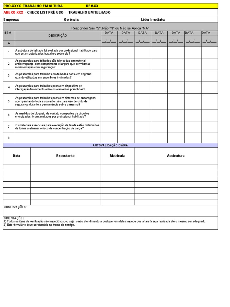 PRO-004869 - 08 - Anexo 02 - Check List Pré Uso - Escadas Simples ...