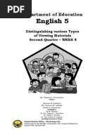 DLL Matatag - English 5 q1 w1 | PDF | Plot (Narrative) | Snow White