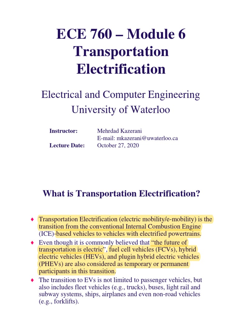 6 - Transportation Electrification | PDF | Electric Vehicle | Power ...