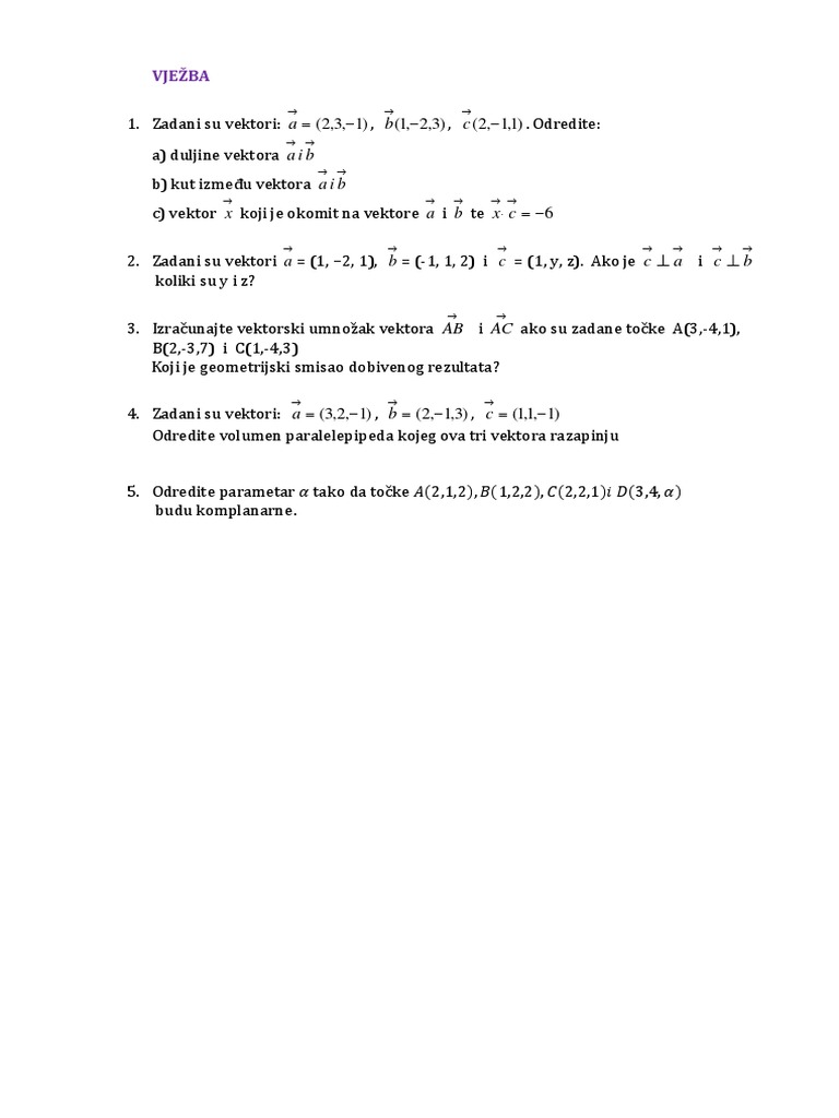 Vektori - Zadaci | PDF