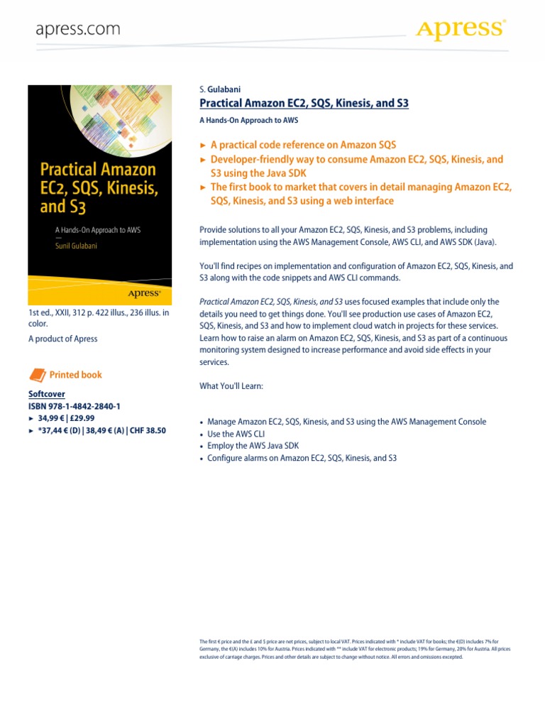 Practical Amazon EC2, SQS, Kinesis, and S3: A Hands-On Approach To AWS | PDF | Amazon Web ...