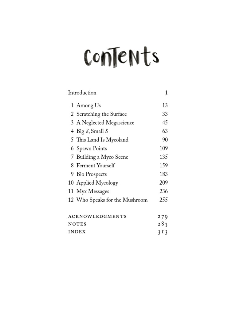 In Search of Mycotopia TOC | PDF