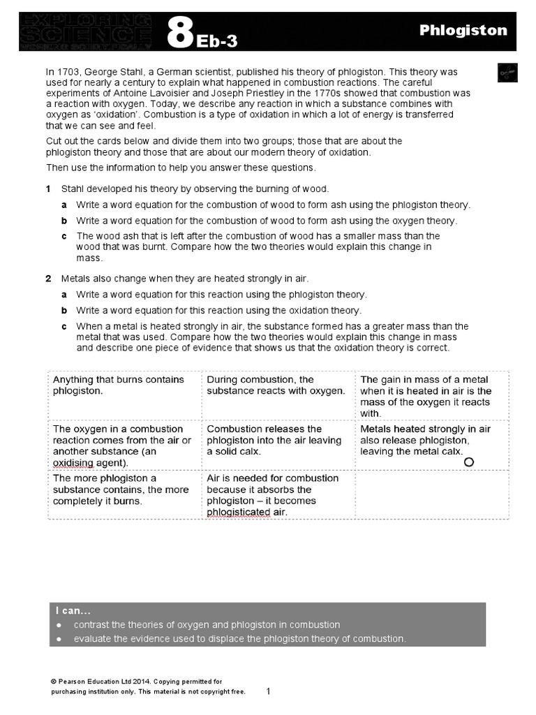 Lesson 3 - 8eb-3 Phlogiston | PDF | Social Science | Philosophy