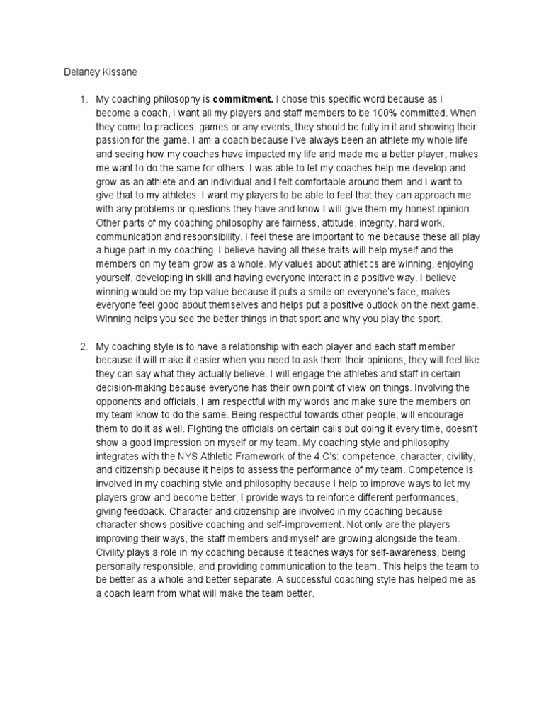 Coaching Philosophy and Style Overview | PDF