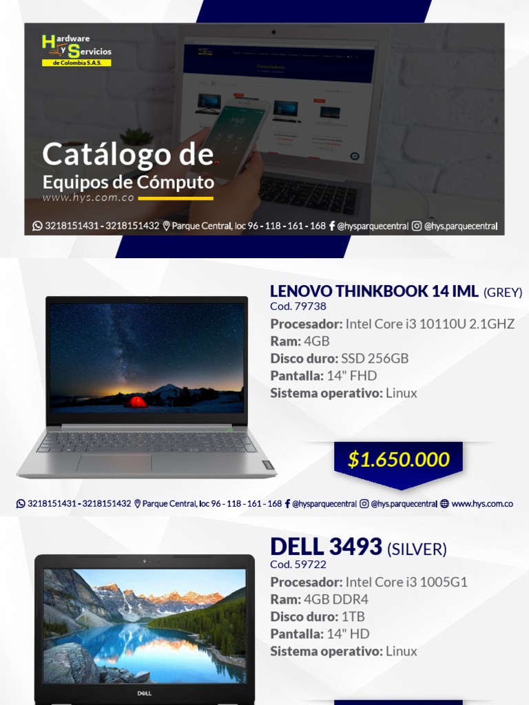 Catálogo de Equipos de Computo | PDF | Microprocesador | Intel