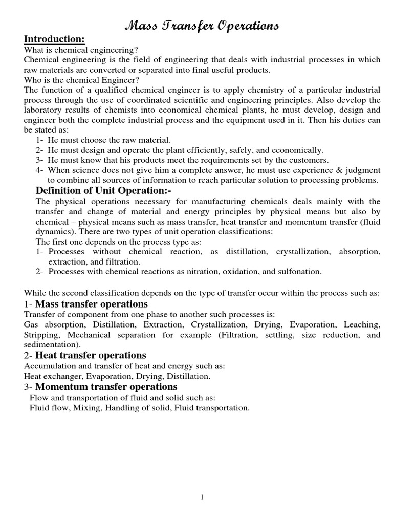 Mass Transfer Operations Notas | PDF | Finance & Money Management ...