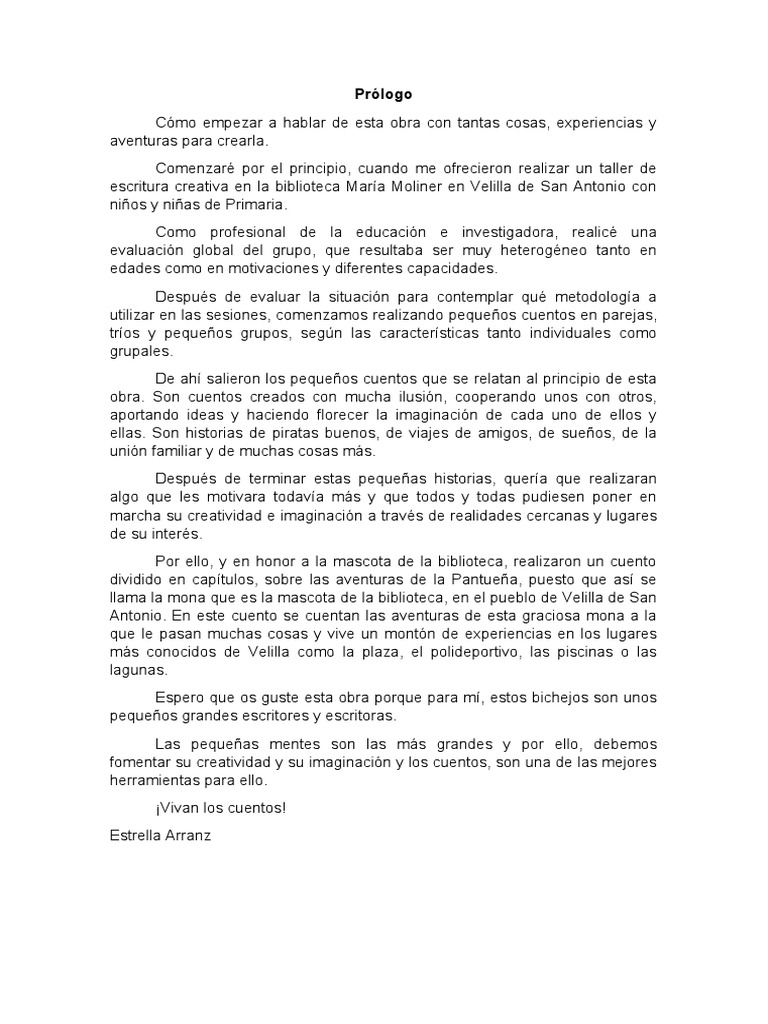 Prólogo Cuentos | PDF