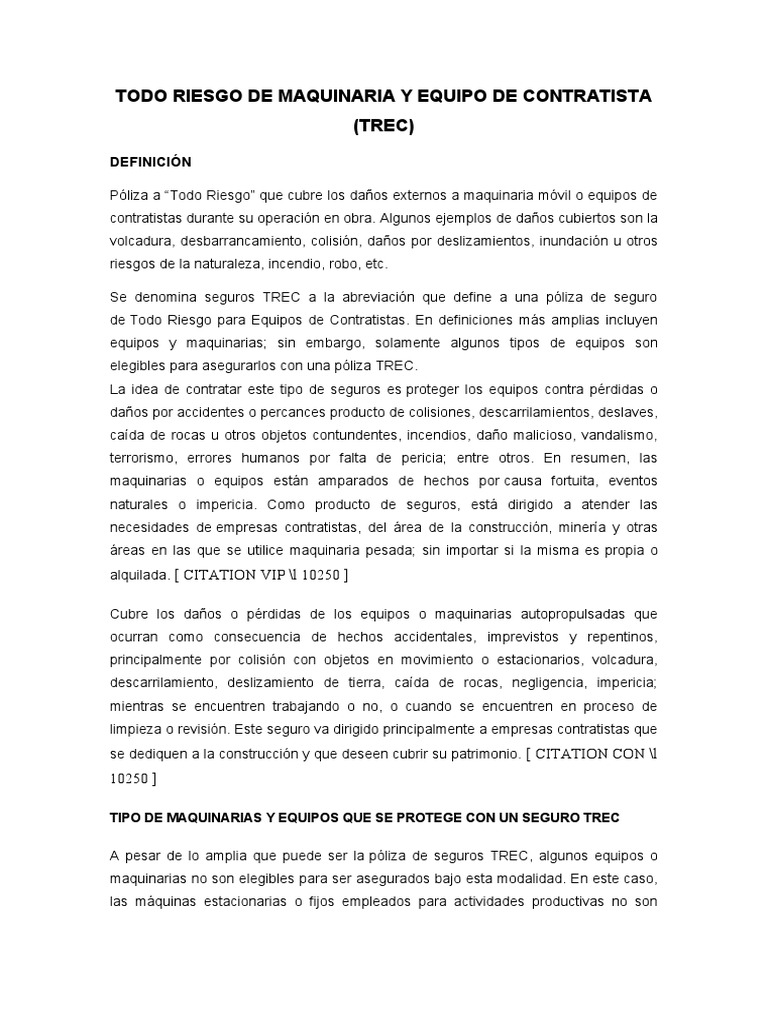 TREC | PDF | Póliza de seguros | Seguro