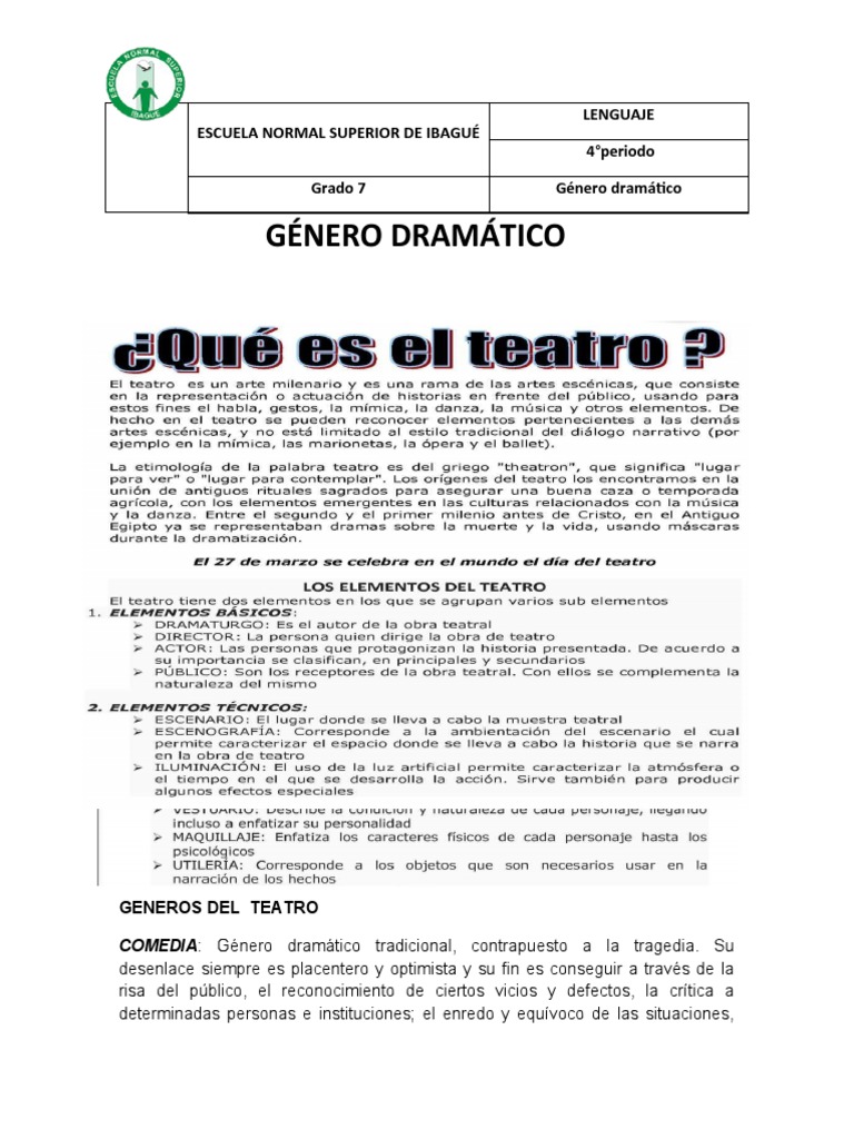 Genero Dramatico 7 | PDF | Tragedia | Comedia