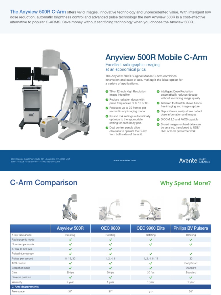 Anyview C-Arm Comparison | PDF | Radiography | Imaging