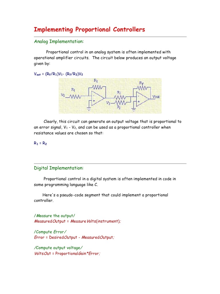 Implementing Proportional Controllers | PDF