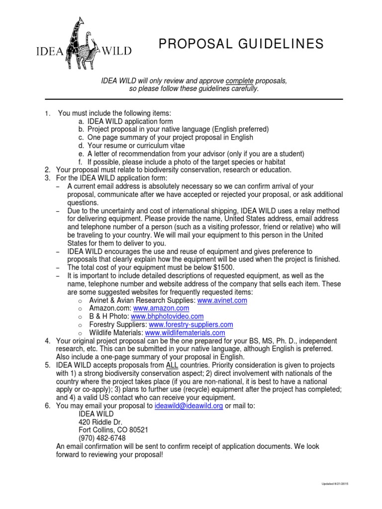 IDEA WILD Application | PDF