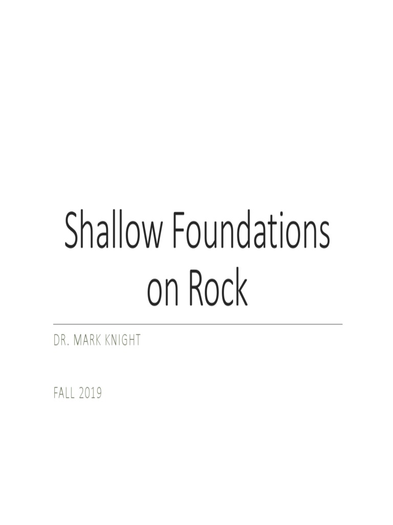Foundations On Rock | Download Free PDF | Geotechnical Engineering ...