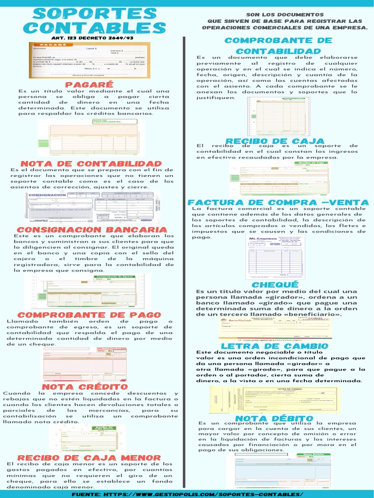 Infografia Soportes Contables | PDF | Contabilidad | Cheque