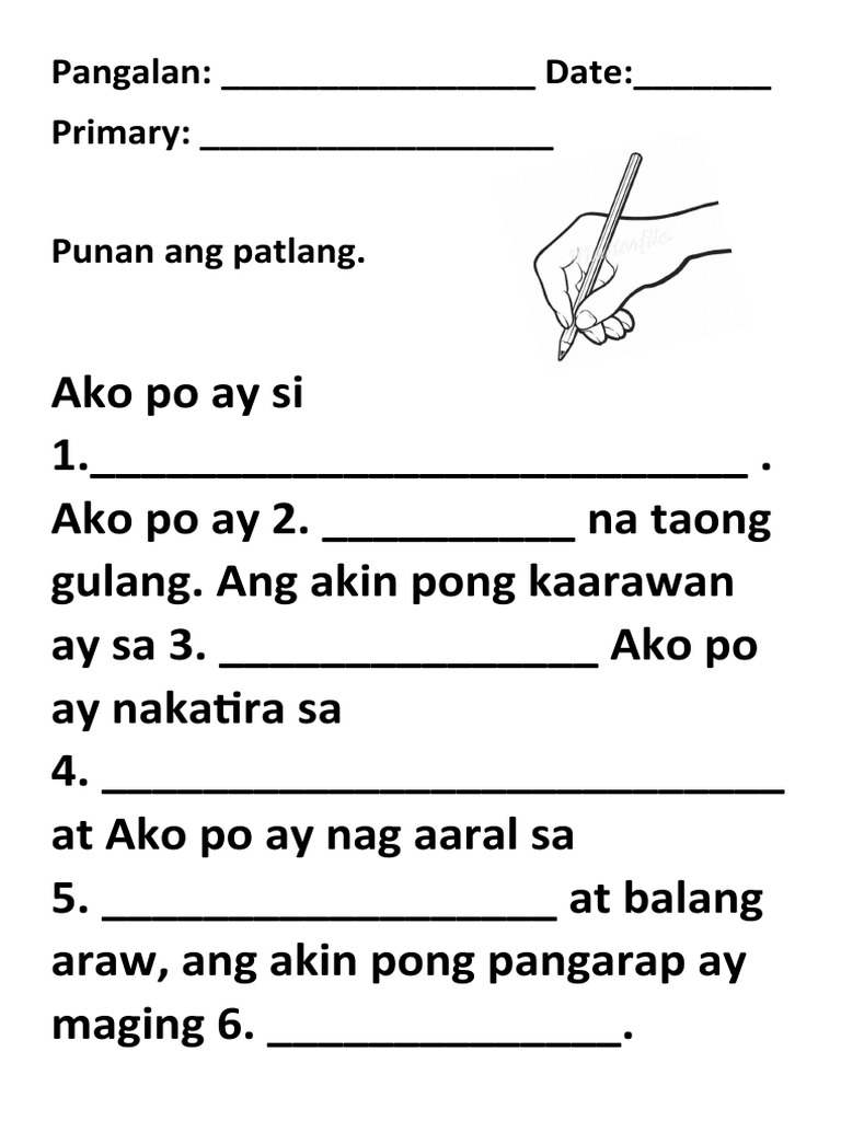 Paano Ipakilala Ang Sarili Activity | PDF
