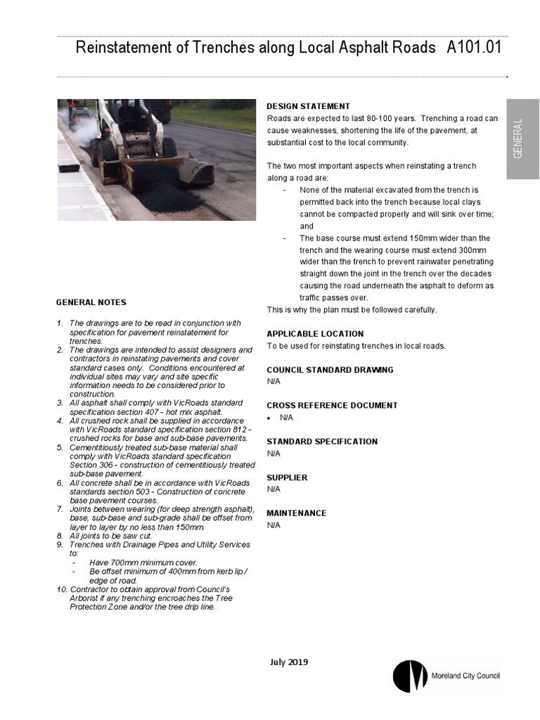 Trench Reinstatement Guidelines for Roads | PDF | Road | Road Surface