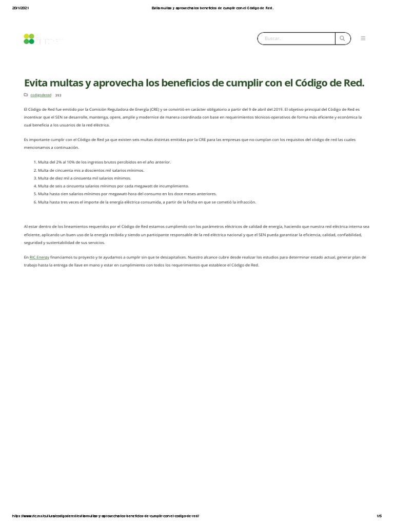 Evita Multas y Aprovecha Los Beneficios de Cumplir Con El Código de Red ...