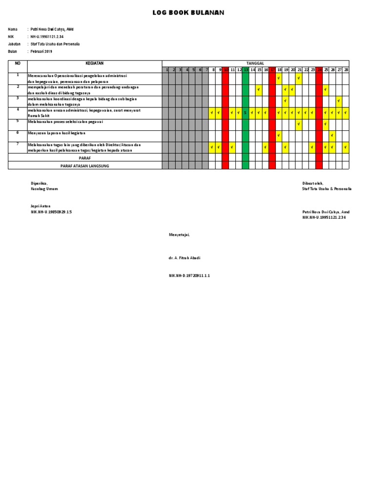 Logbook Bulanan | PDF
