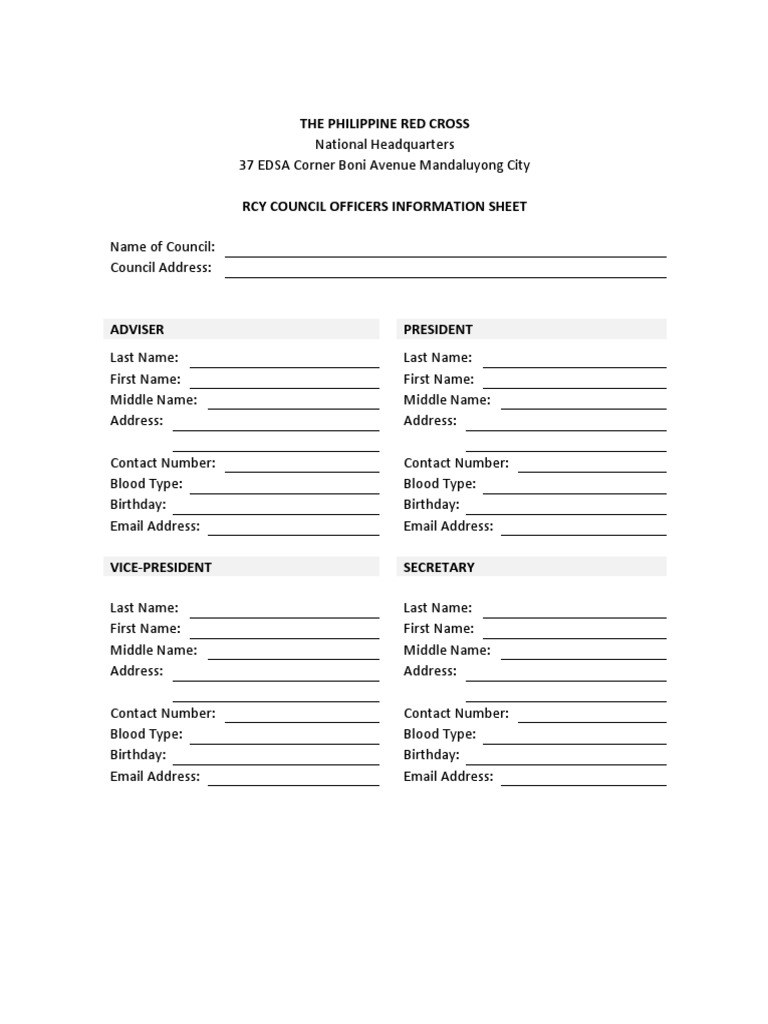 4 - Rcy Council Officers Information Sheet | PDF