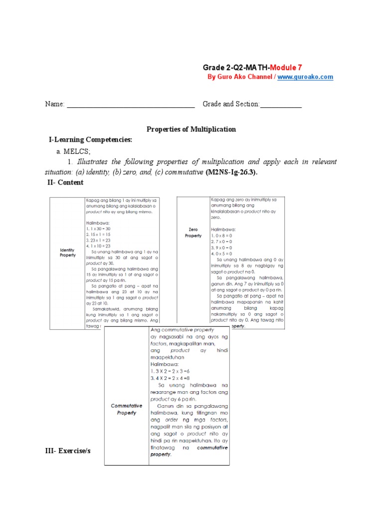 Grade 2 Q2 MATH Module 7 | PDF