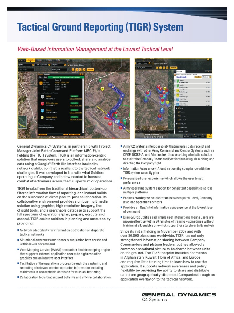 Tactical Ground Reporting (TIGR) System: Web-Based Information ...