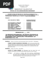 Barangay Tax Code Sample | PDF | Revenue | Taxes