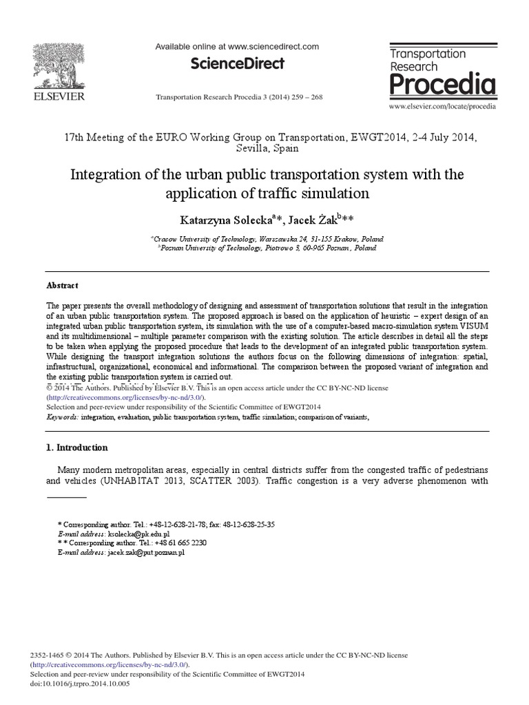 Integration of The Urban Public Transportation System With The ...