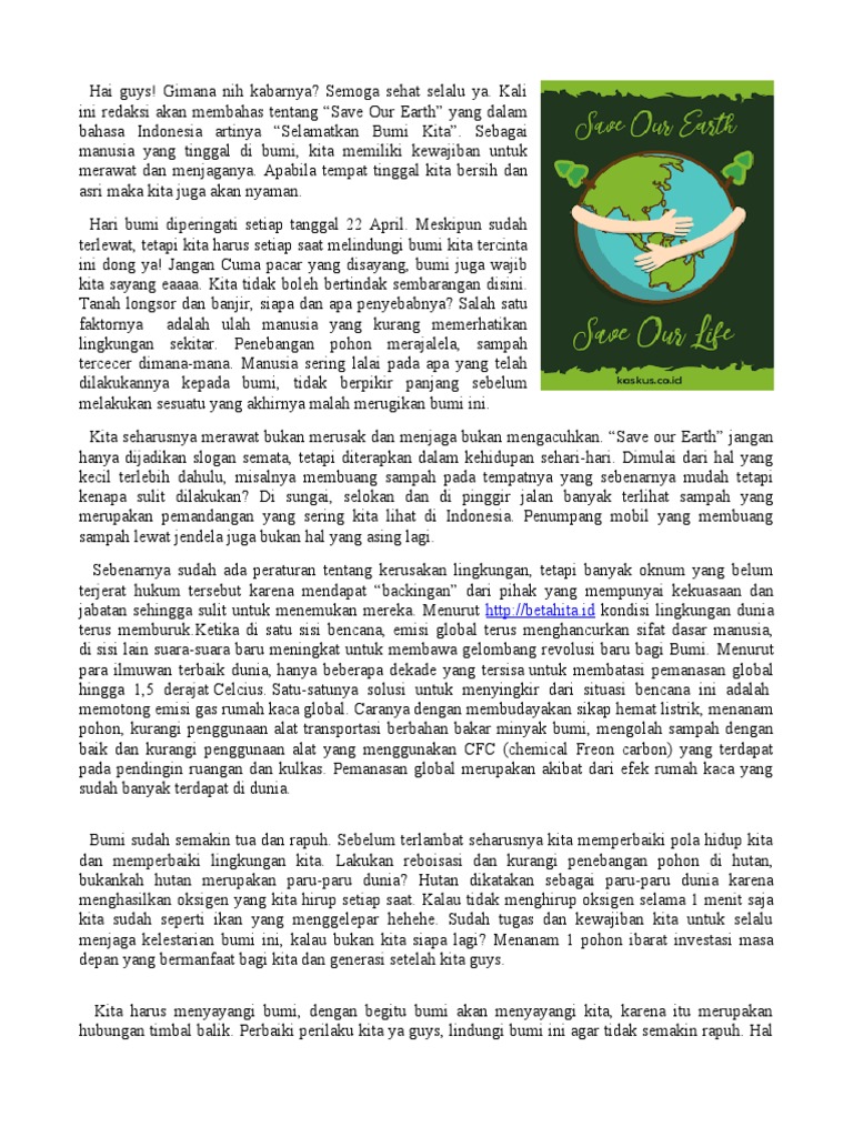 Editorial Save Our Earth | PDF