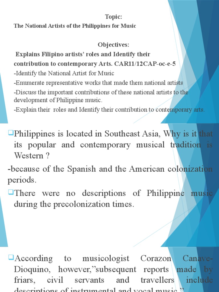 Topic:: The National Artists of The Philippines For Music | PDF ...