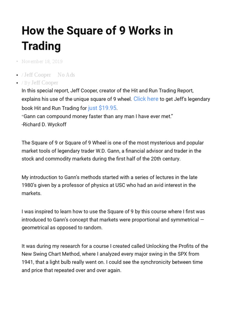 Square of NIne | Download Free PDF | Circle | Market Trend
