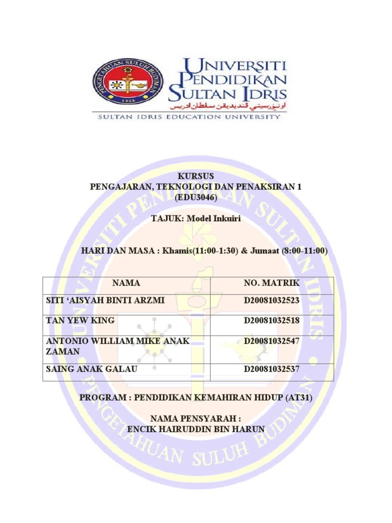 Tugasan 1 Model Inkuiri | PDF