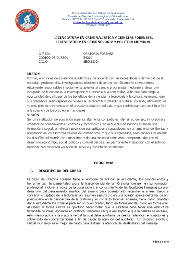Programa Oratoria Forense ECCC | PDF | Ciencia forense | Falacia
