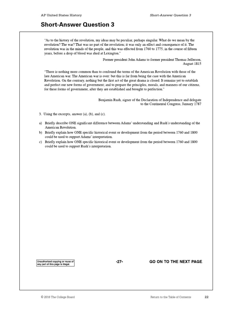 AP Us History Sample Responses Saq 3 | PDF | Human Nature | Cognition