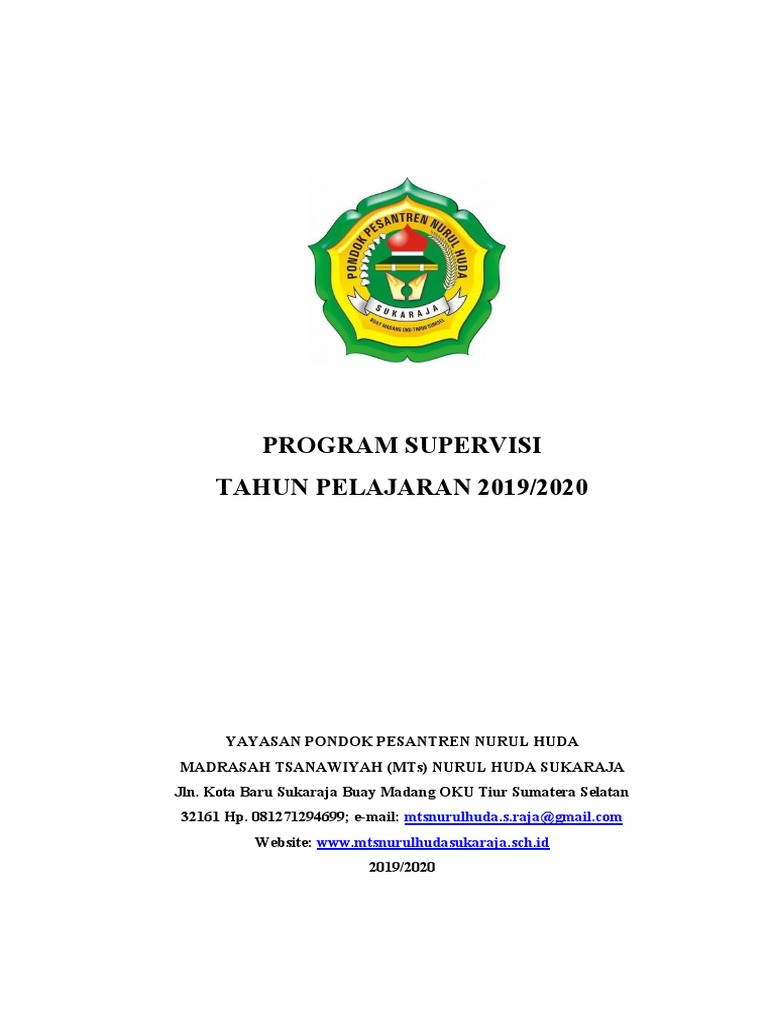 Program Supervisi MTs Nurul Huda 2019/2020 | PDF | Karier & Perkembangan