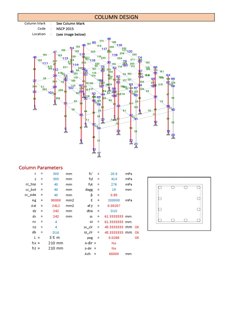 Column Design 300x300 | PDF | Economic Sectors | Structural Engineering