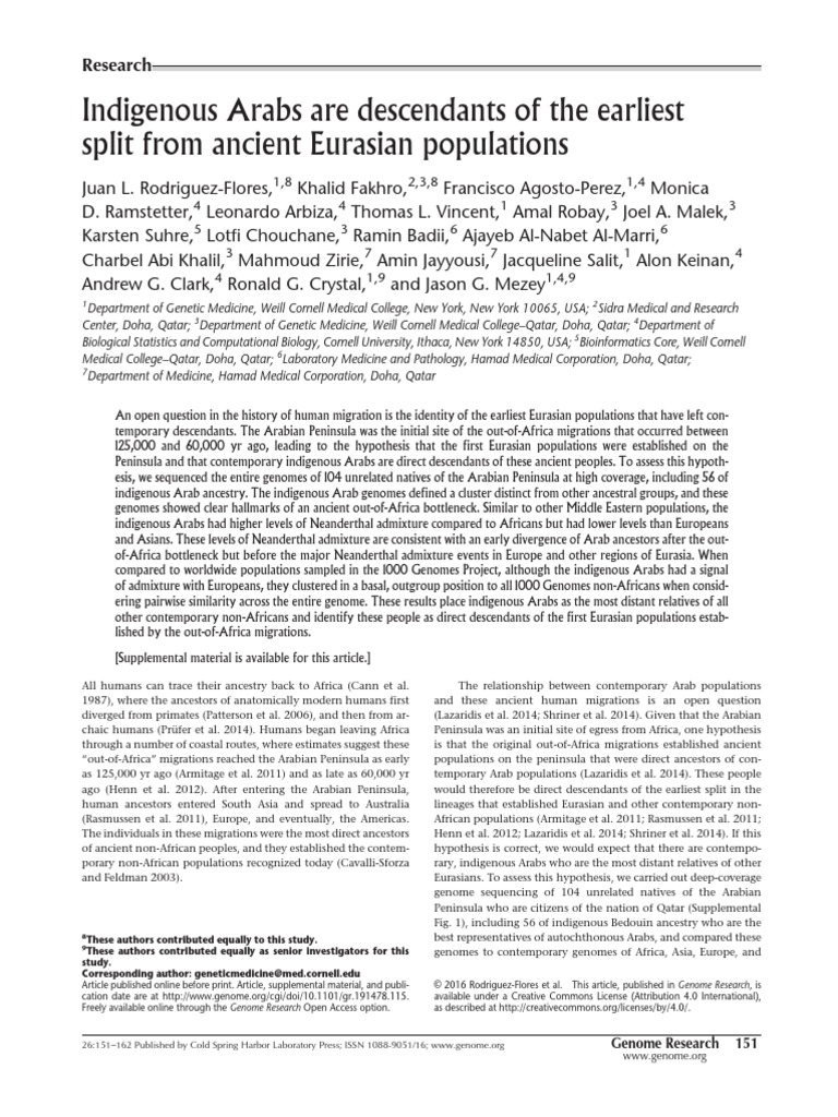 Indigenous Arabs | PDF | Population Genetics | Genetics