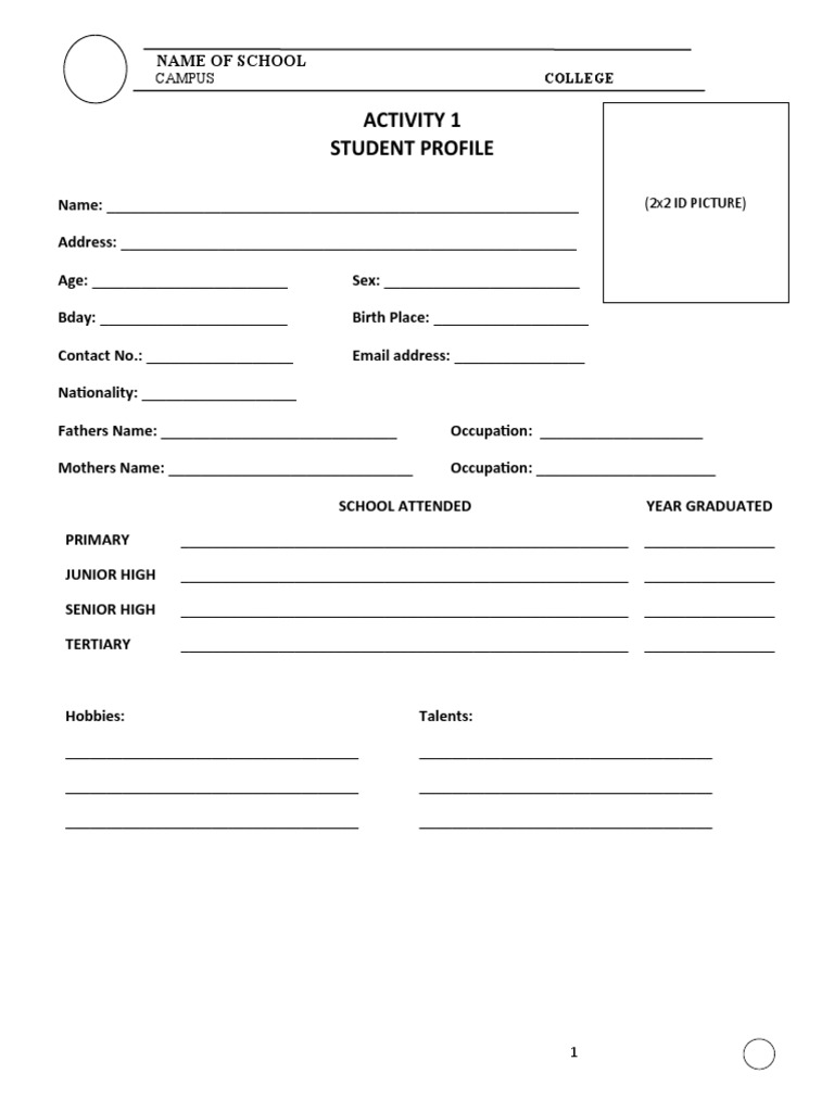Student Profile Sample | PDF