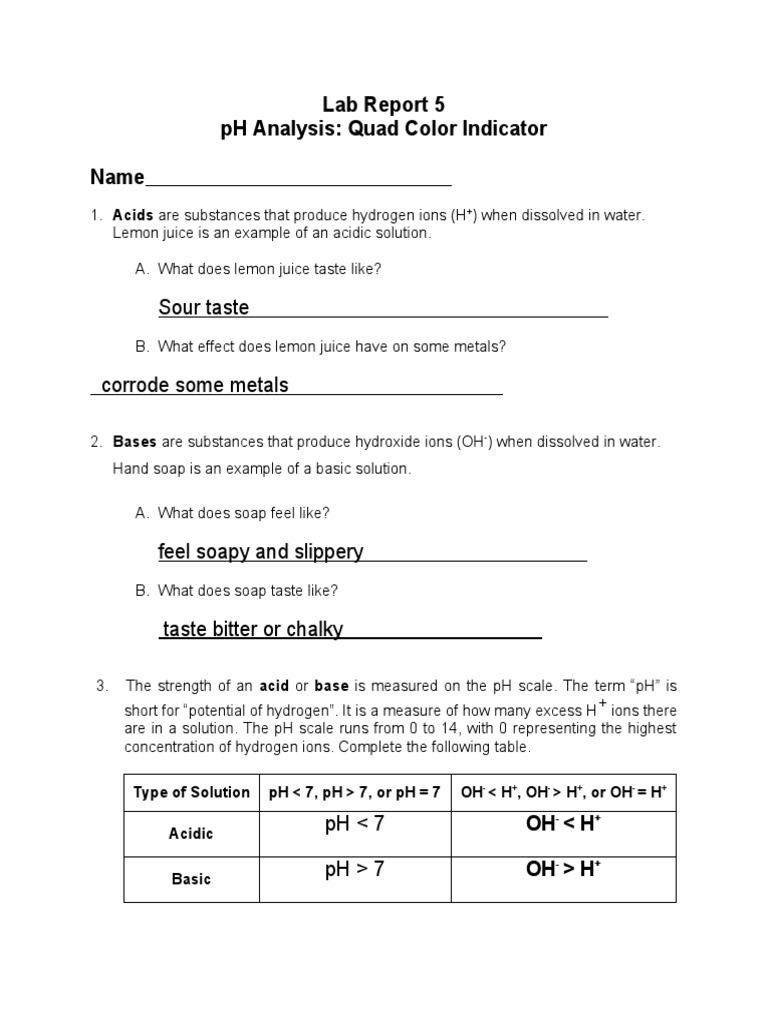 Lab Report 5 PH Analysis | PDF | Ph | Acid