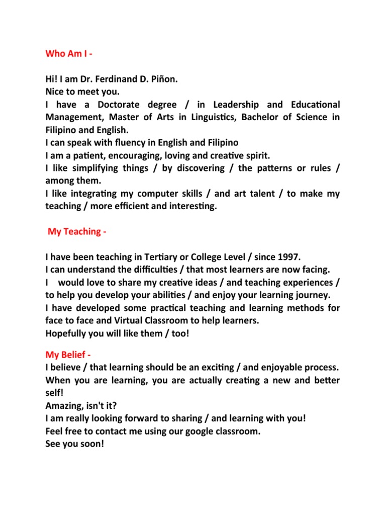 Online Introduction Script Print | PDF