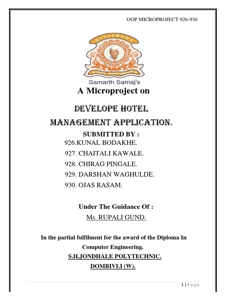 Hotel Management Application. | PDF | Hotel | Object Oriented Programming